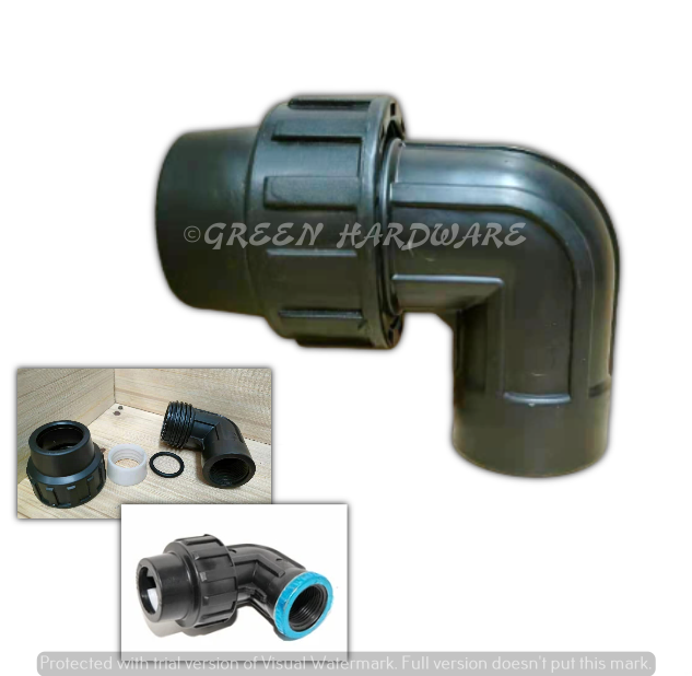 1PCS PE Female Elbow PE Black Connector (1/2 & 3/4) PE Quick Connect ...