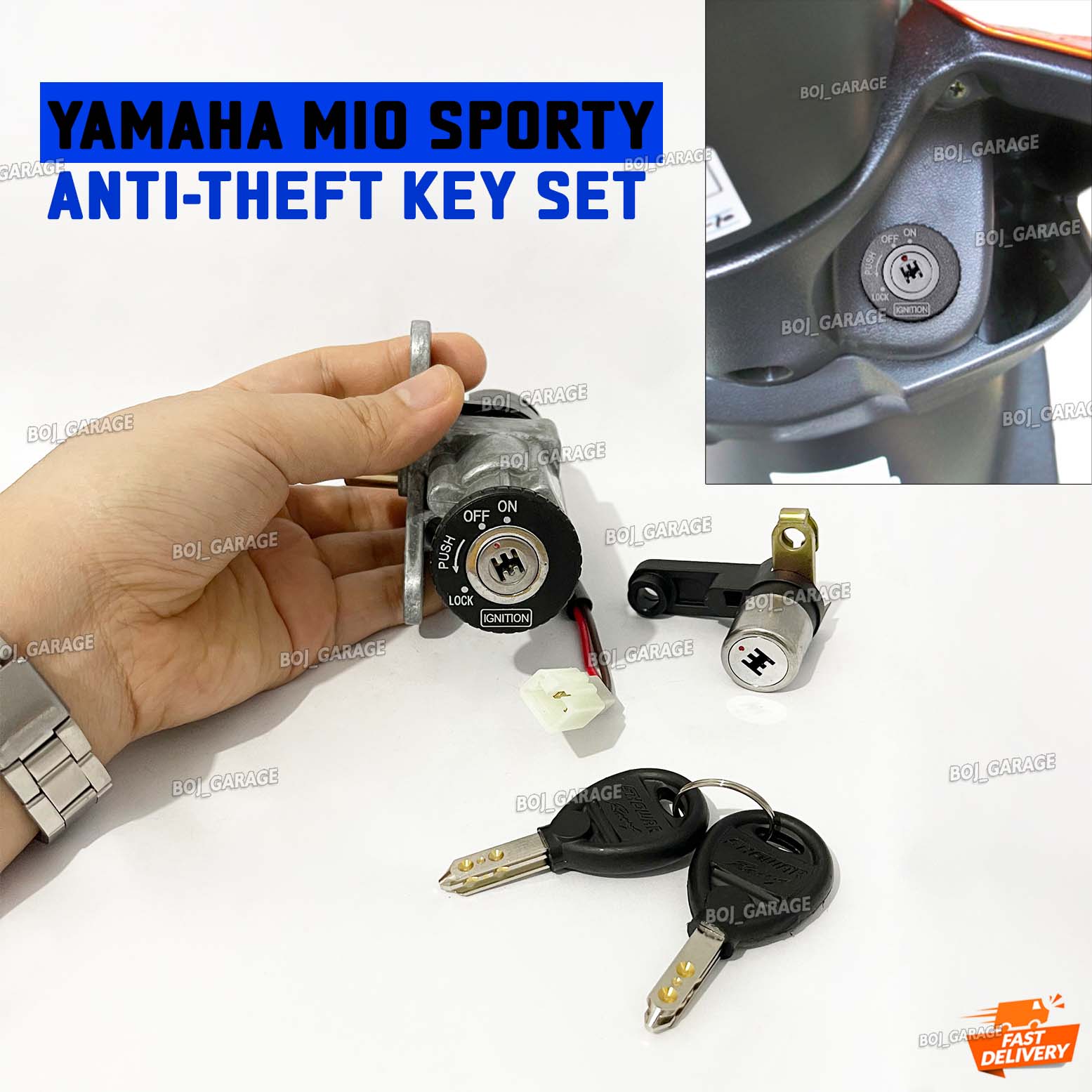 YAMAHA MIO SPORTY ANTI THEFT KEY SET NO NEED TABAS TYPE / TWO KEYS AND ...