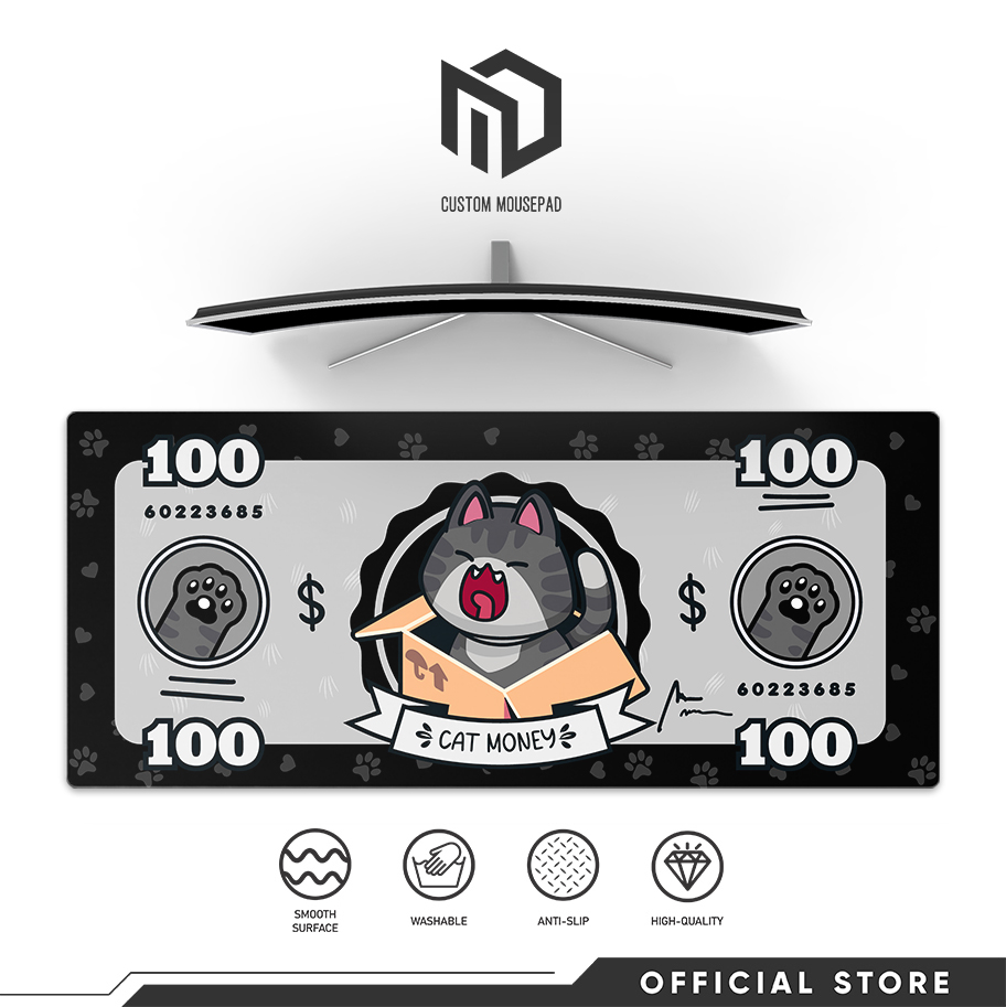 MD Mousepad | Cat Money | Extended Mousepad | Large Gaming Mousepad ...