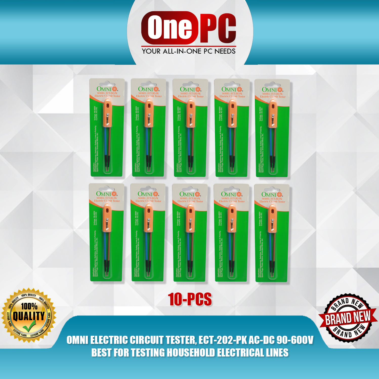 OMNI ELECTRIC CIRCUIT TESTER, ECT-202-PK AC-DC 90-600V, BEST FOR ...