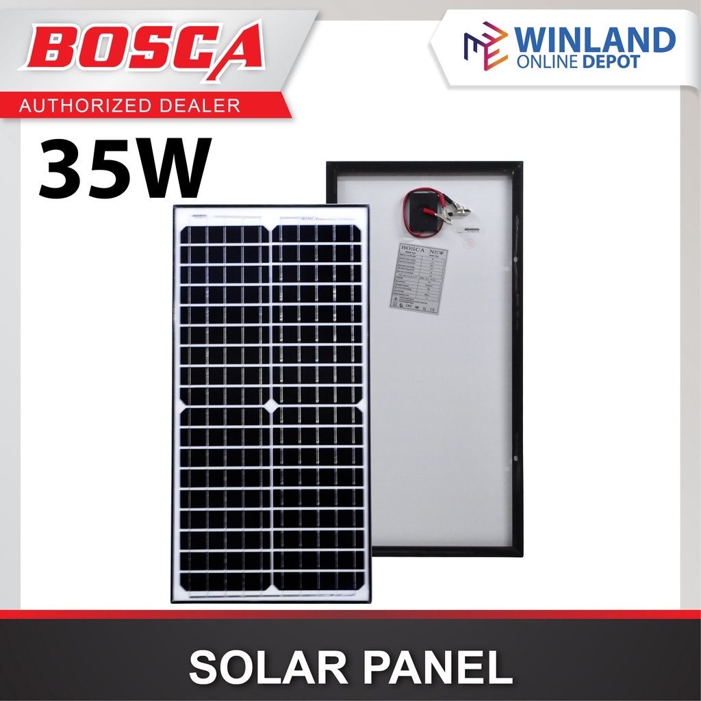 BOSCA by Winland Solar Panel Mono 35 Watts 12 Volt Pv Solar Module ...