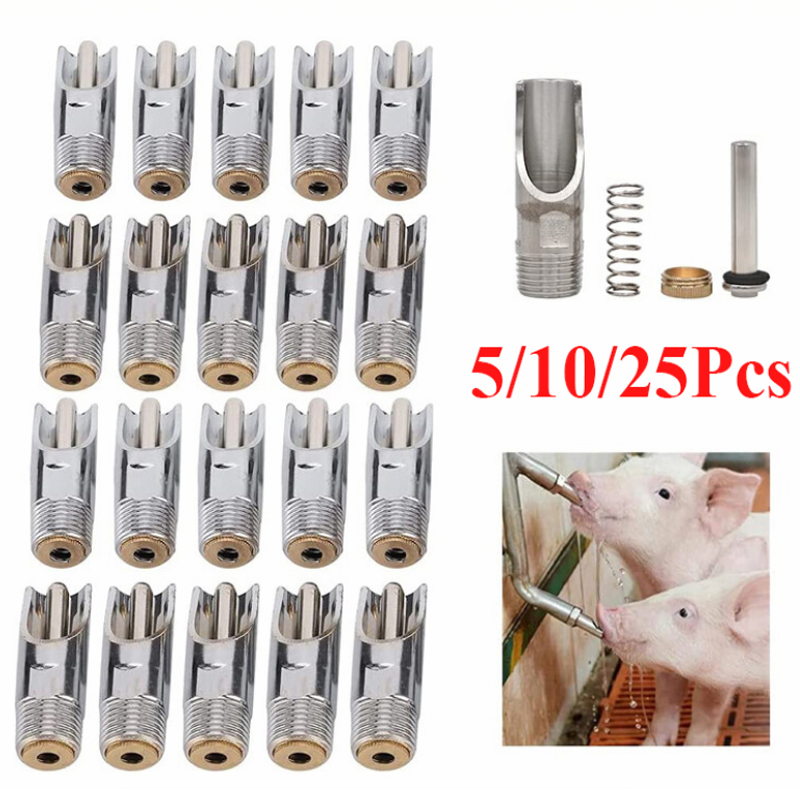 1/2/5 Sets Automatic Pig drinker set Piglet nipple water drinker 1/2 ...