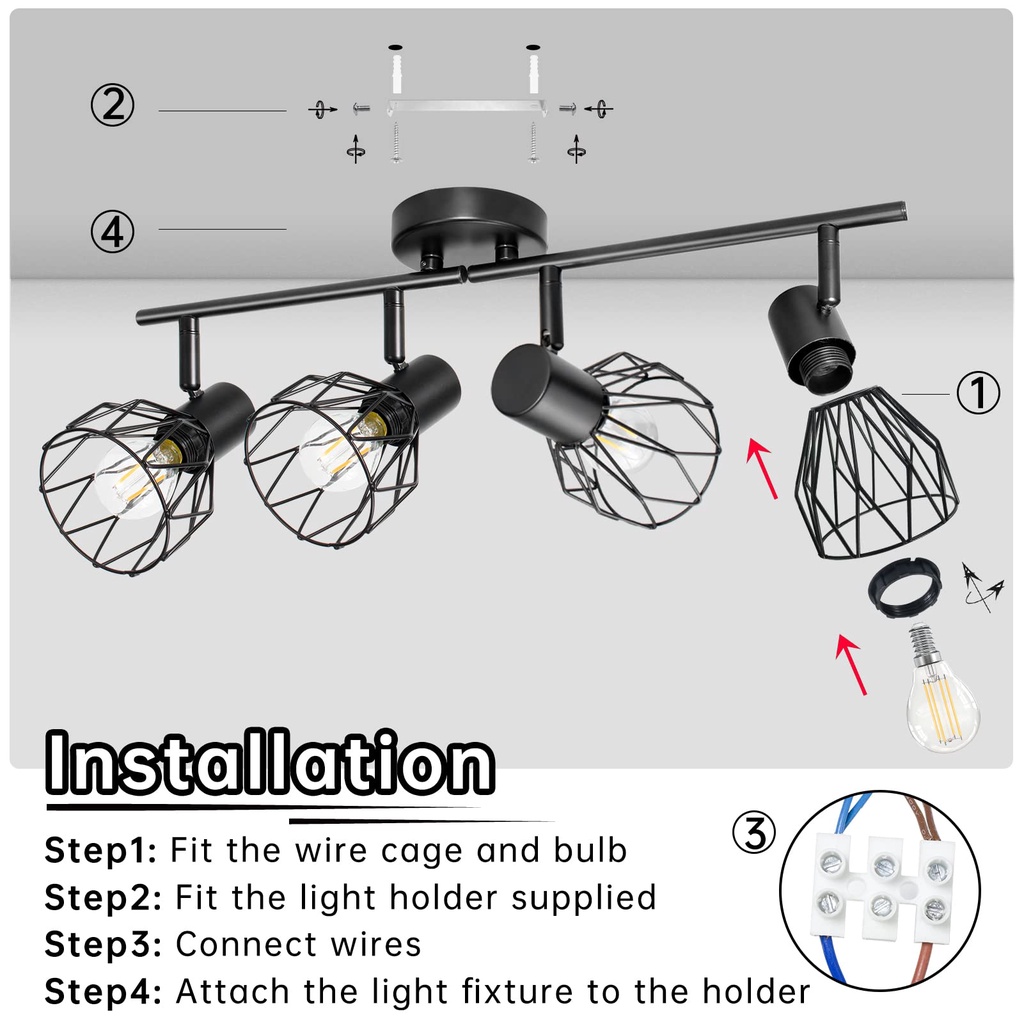 Light Fittings for Ceilings Adjustable Cage Kitchen Spotlight Ceiling ...