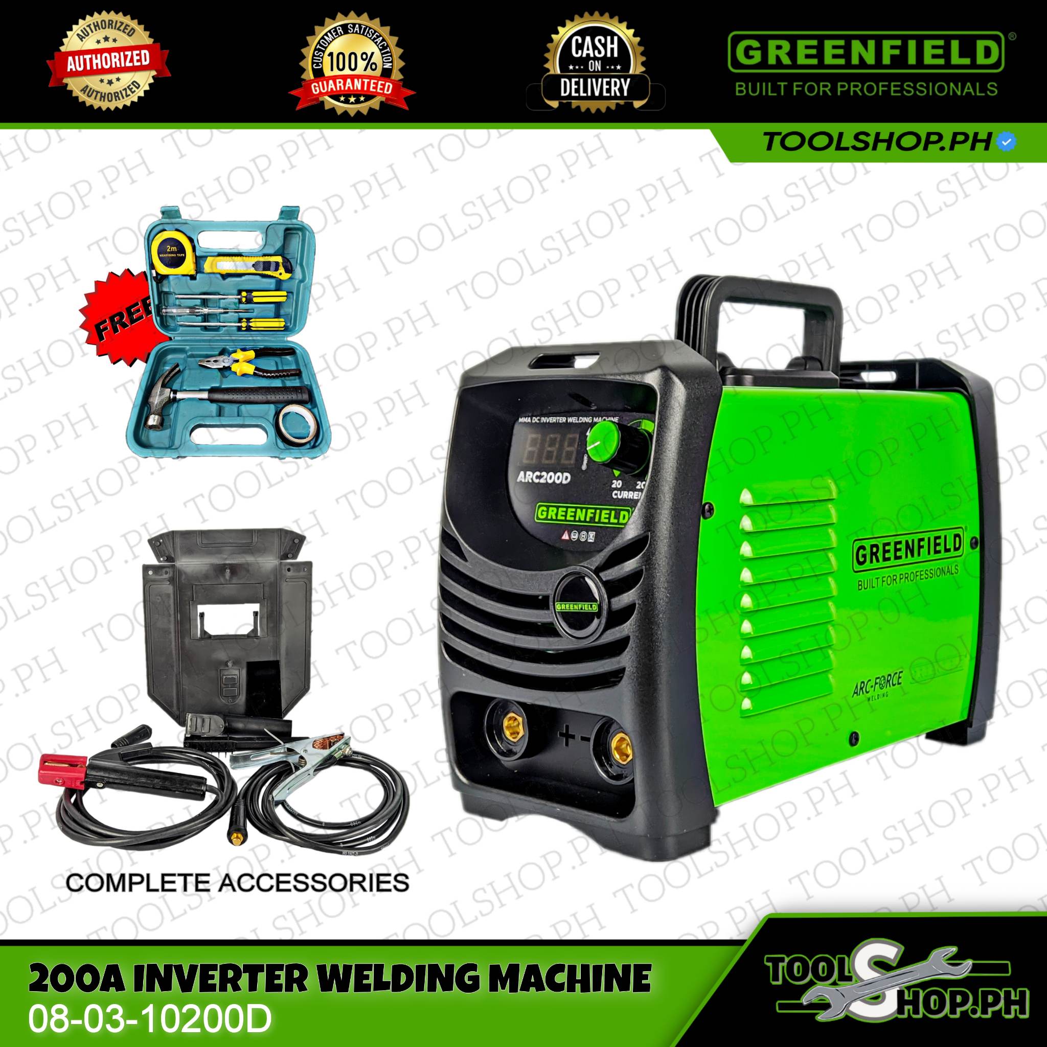 GREENFIELD 200AMP Inverter Welding Machine 08-03-10200D with FREE TOOL ...