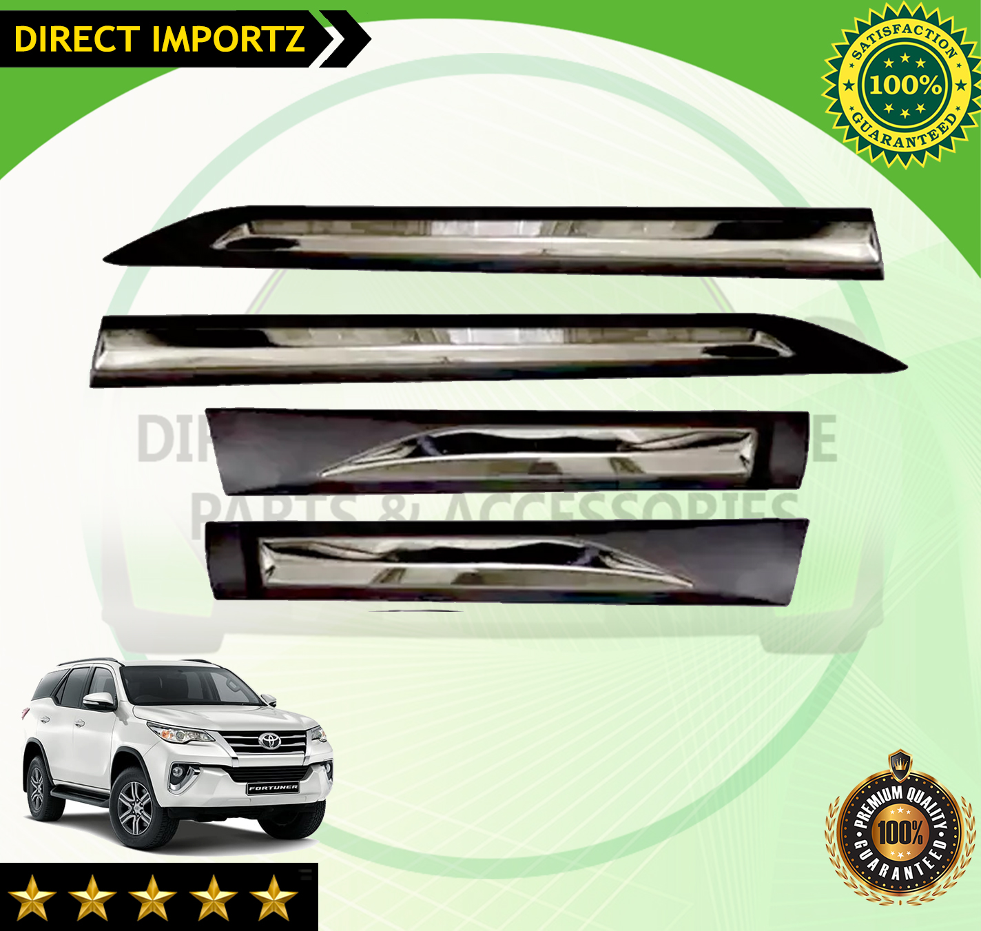 Toyota Fortuner 2016 to 2023 DUAL TONE OEM Side Body Moulding or Side ...