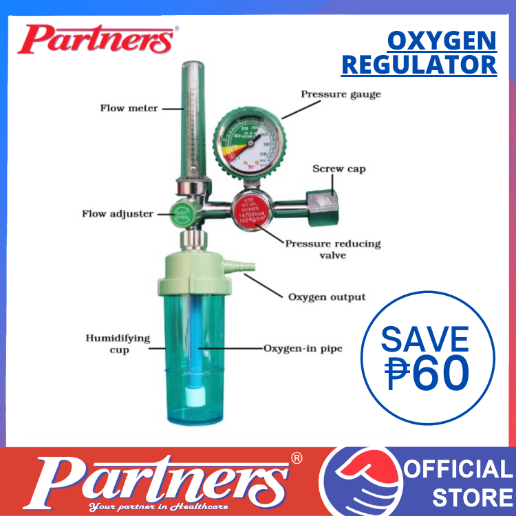PARTNERS MEDICAL OXYGEN REGULATOR WITH FREE NASAL CANNULA AND SPANNER ...