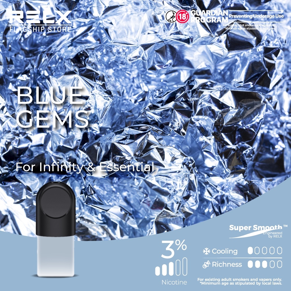 RELX Pod Pro -1 Pod Pack- Blue Gems 30mg/g-STD (Vape Juice) | Lazada PH
