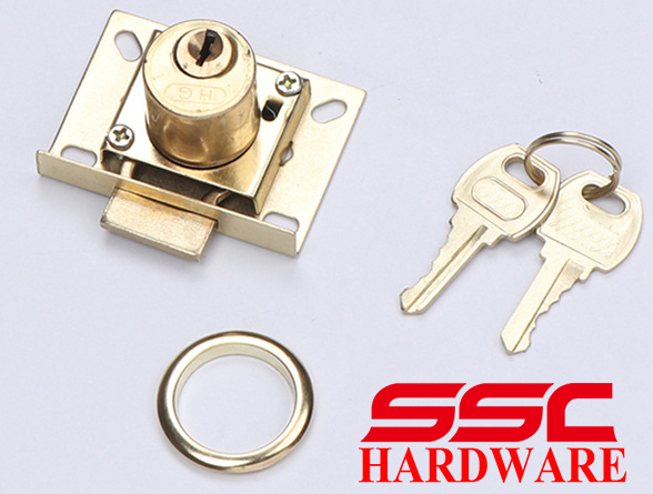 SSC HARDWARE Replacement for YALE Drawer Lock(V555B US3)Brass Drawer ...