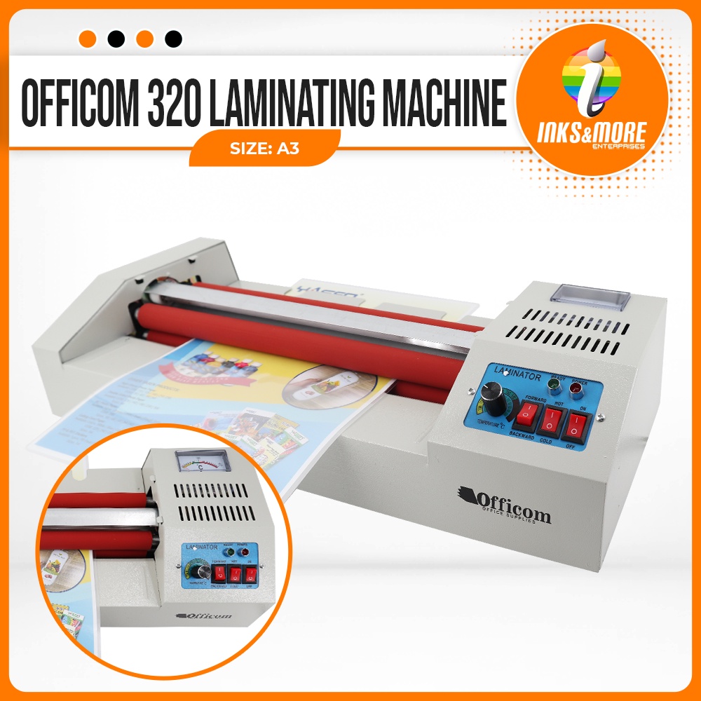 ♟Officom Laminating Machine A3A4 (HotColdReverse) 320 Laminator Machine ...