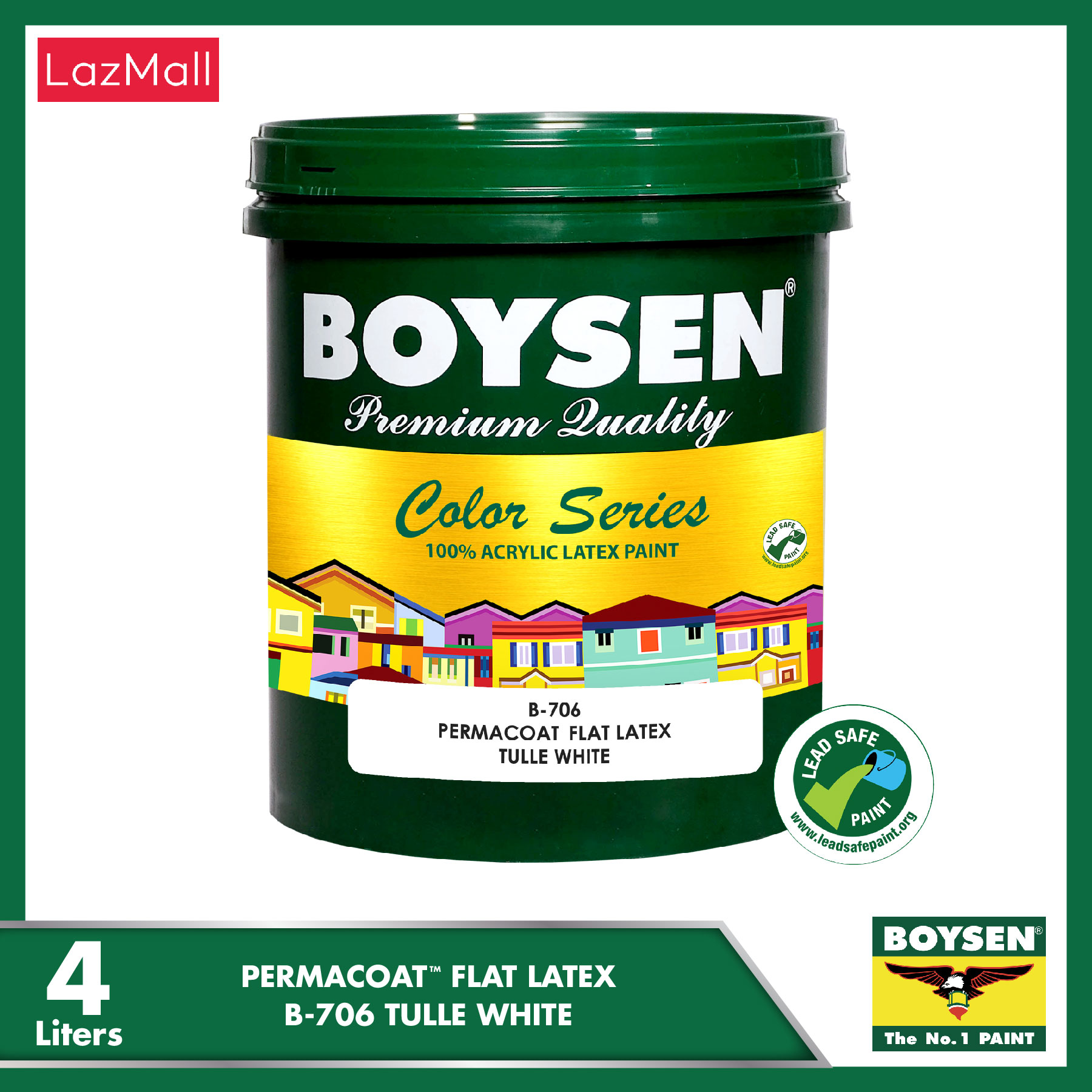BOYSEN Permacoat Flat Latex Tulle White B706-4L | Lazada PH