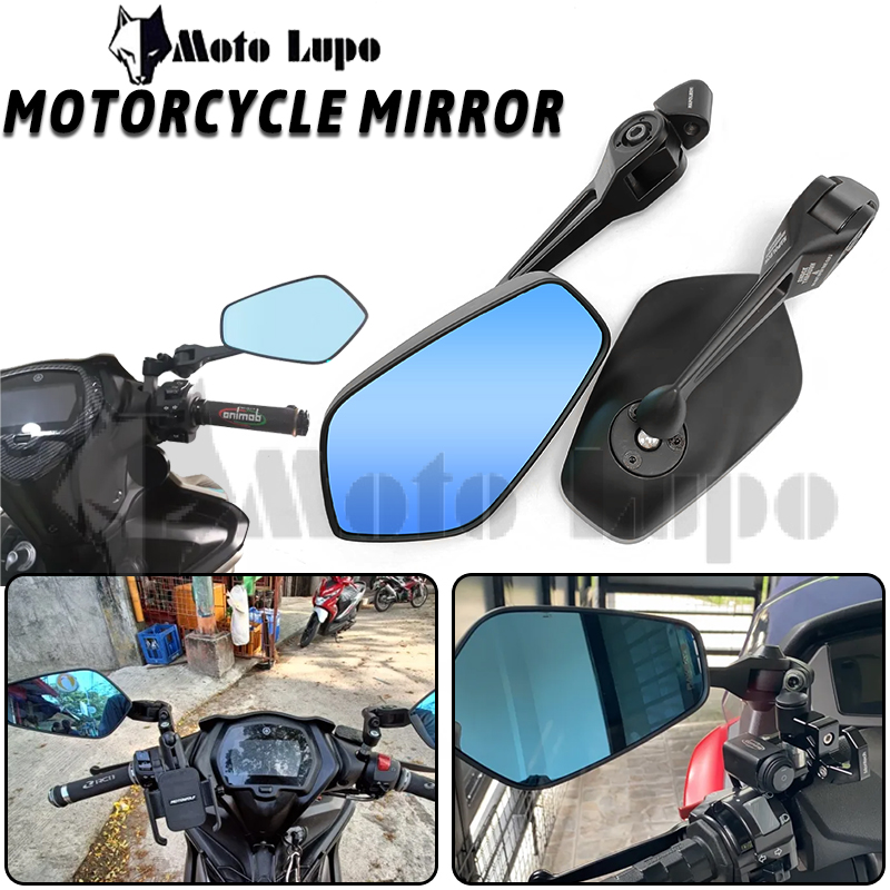 Moto Lupo Street King Side v2 Mirror Blue Lens Adjustable Rear View ...