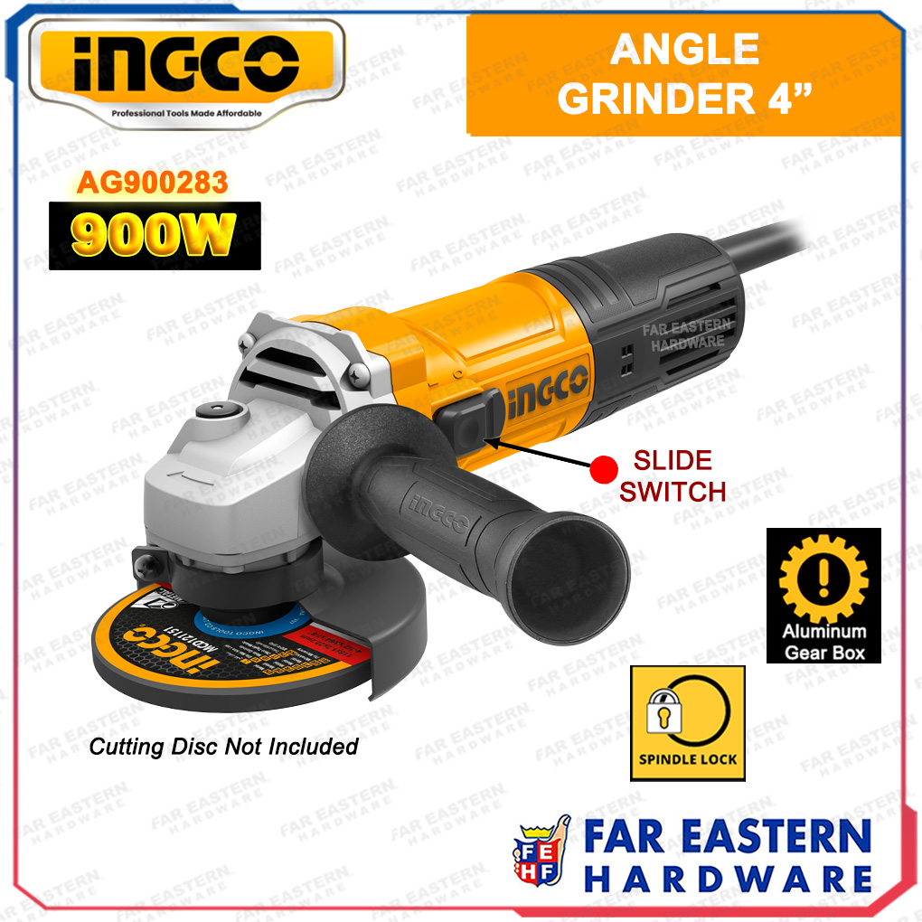 INGCO Angle Grinder 4" Slide Switch 900W AG900283 INPTCD | Lazada PH