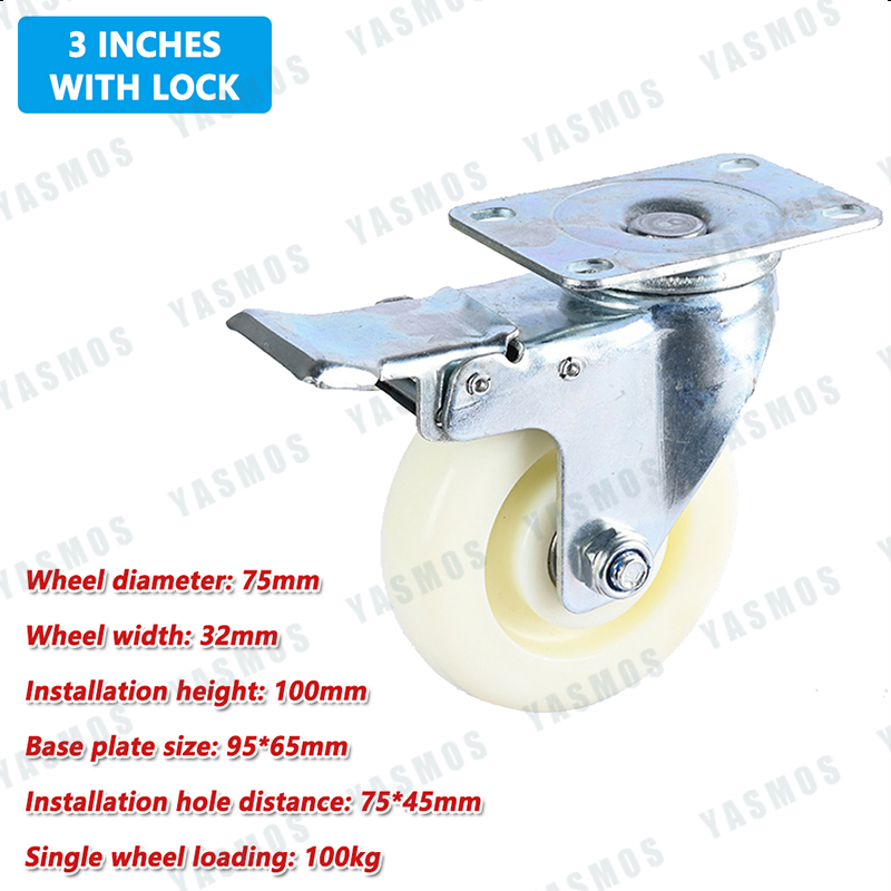 3Inch - 5 Inch White Caster Wheels Heavy Duty For Workbenches, Trolleys ...