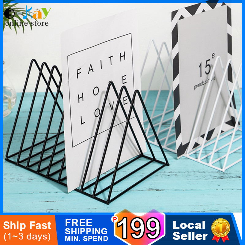 O-KAY Metal Iron Storage LP Record Rack Triangle Shaped Book Magzine ...