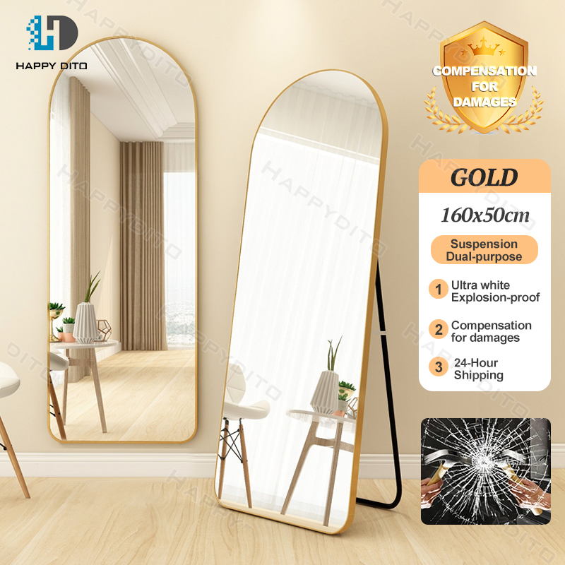 HD Whole Body Stand Mirror Floor/Wall Mount Dual Use Vertical Full Body ...