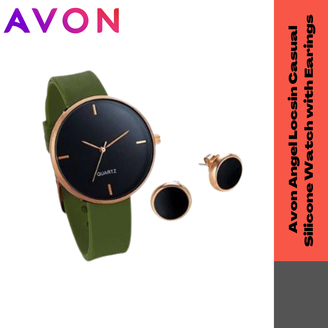 Original Avon Fashion Angel Locsin Casual Silicone Watch and Earrings ...