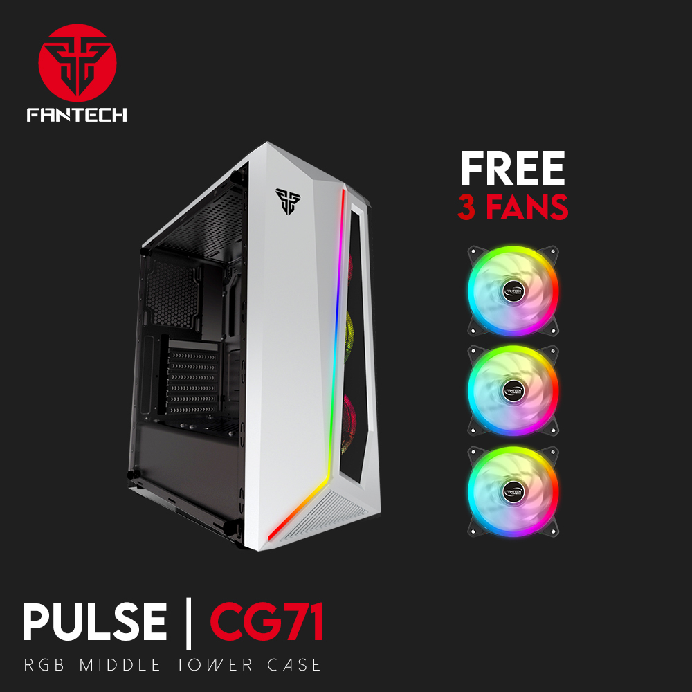 Fantech Bundle ntech Case Pulse CG71 RGB Middle Tower Case Supports ATX ...