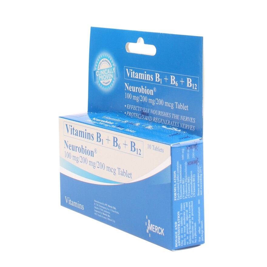 NEUROBION Vit B1 Vit B6 Vit B12 100mg/200mg/200mg Tablets x 10 Tablets ...
