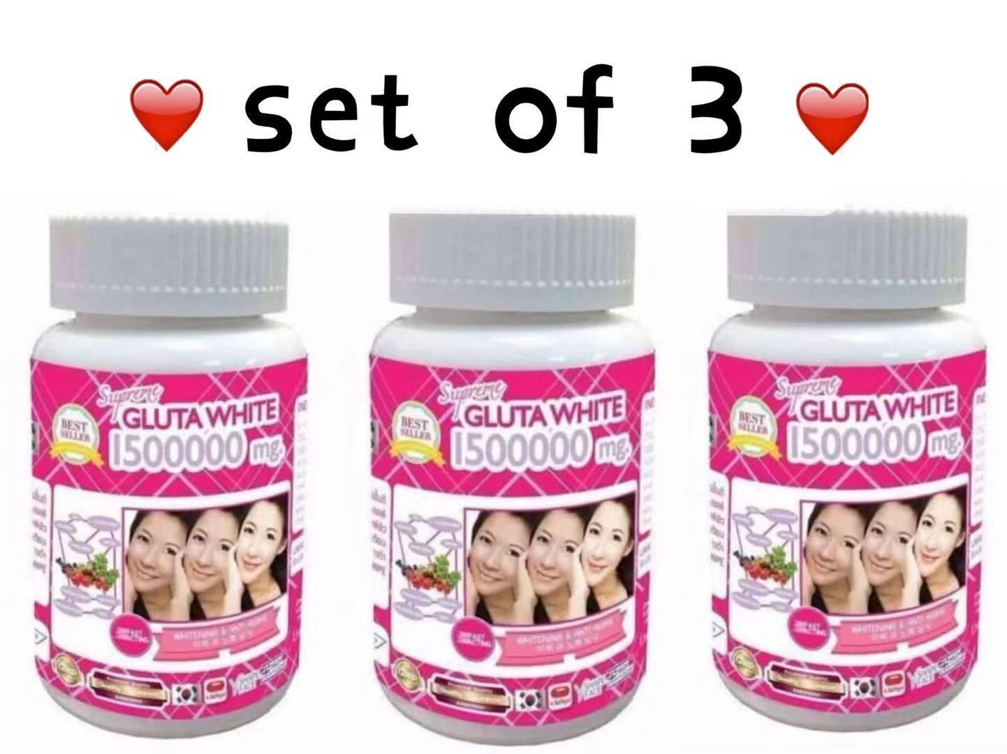 ( Set of 3 ) Supreme Gluta White 1500000mg Fast Acting Whitening ...
