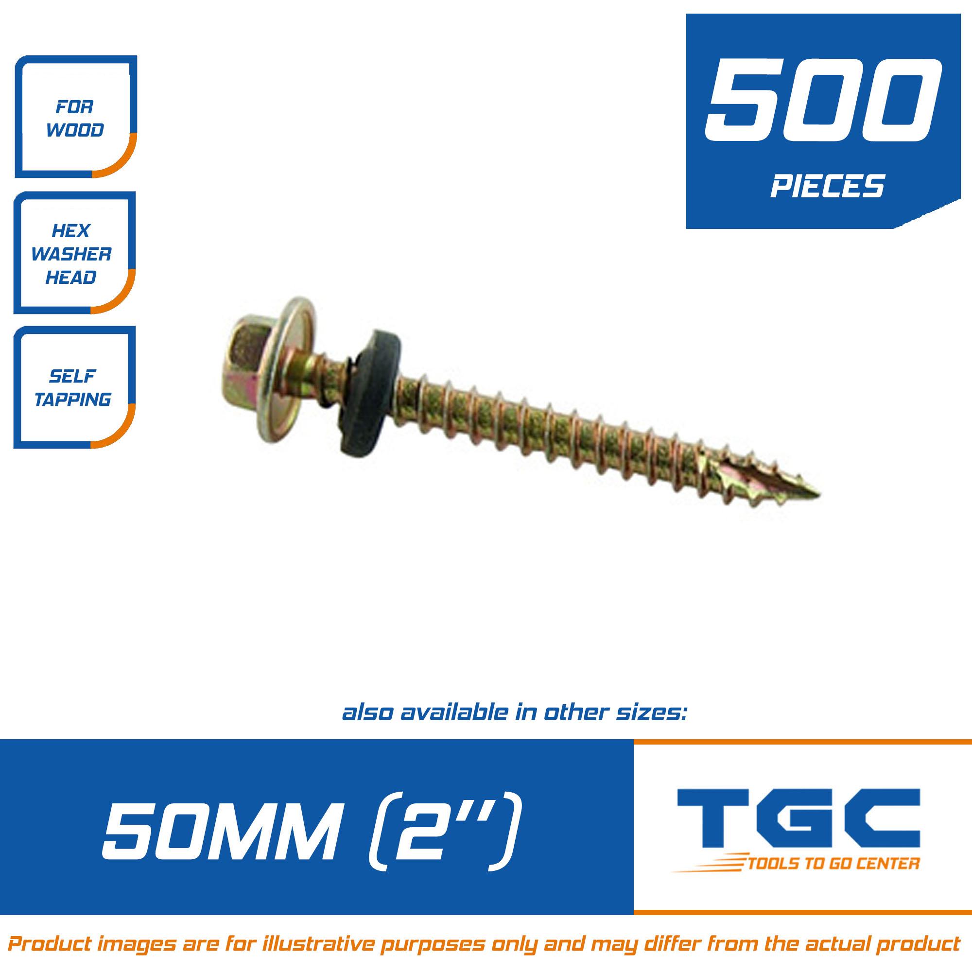 500 PCS Tekscrew 12 x 50 mm for wood or Wood Teks Screw 2 inches Tek ...