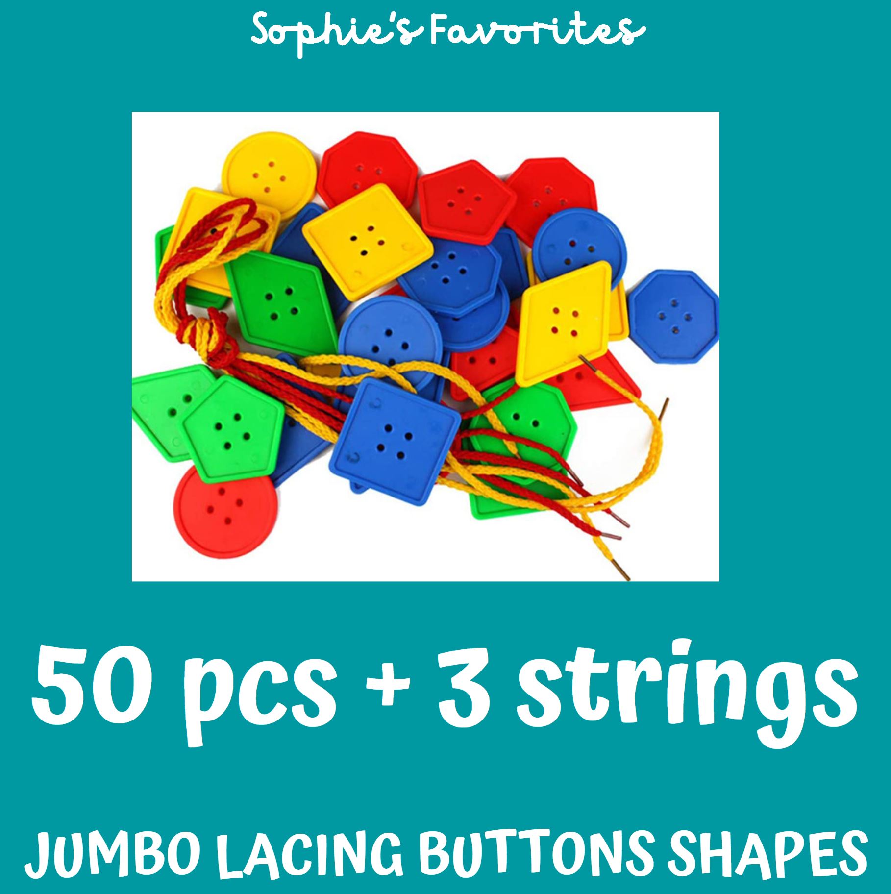 Lacing Shapes Lacing Buttons JUMBO Threading Shapes Colorful Counters ...