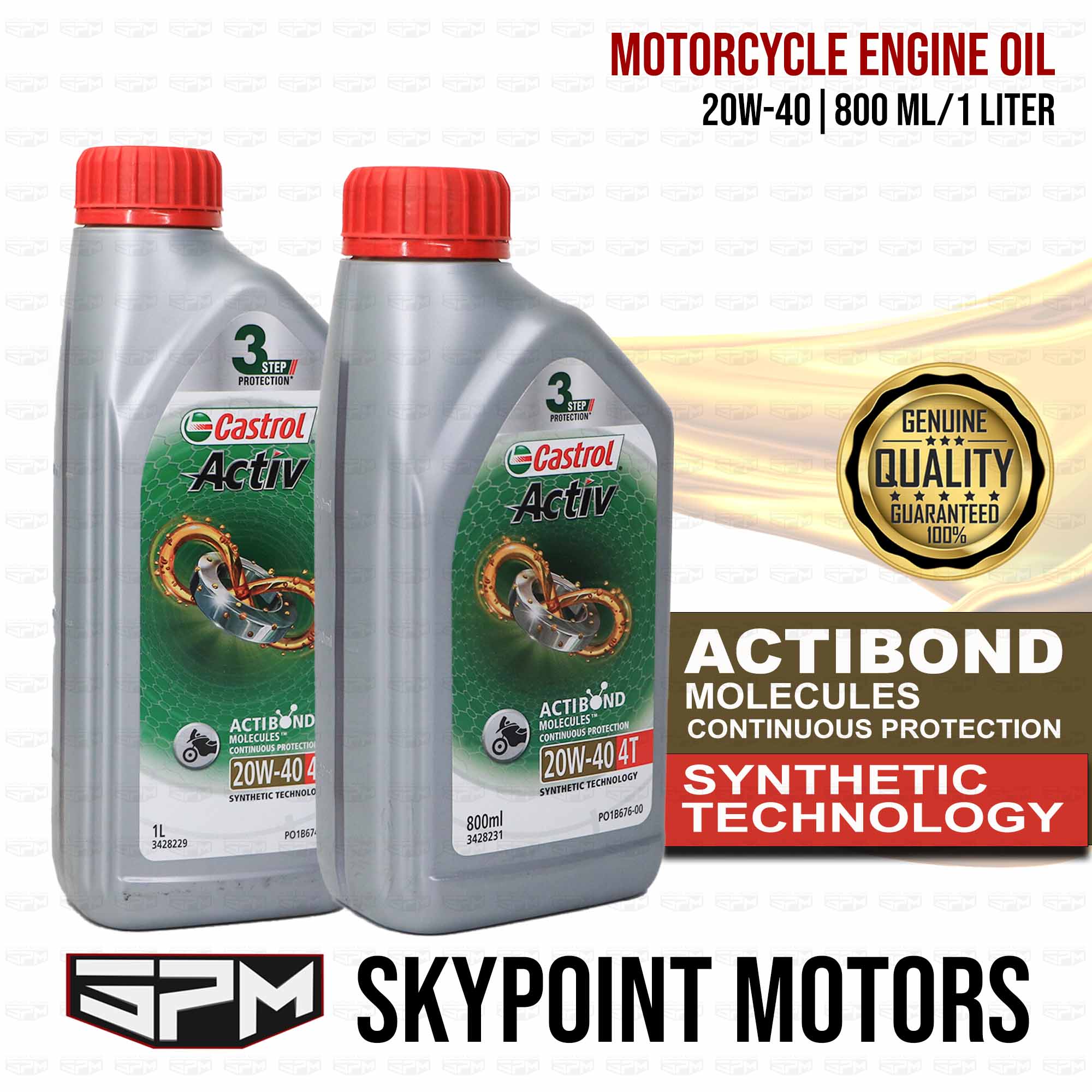 CASTROL ACTIV - Actibond Molecules - Synthetic - 4T 20W-40 - Engine Oil ...