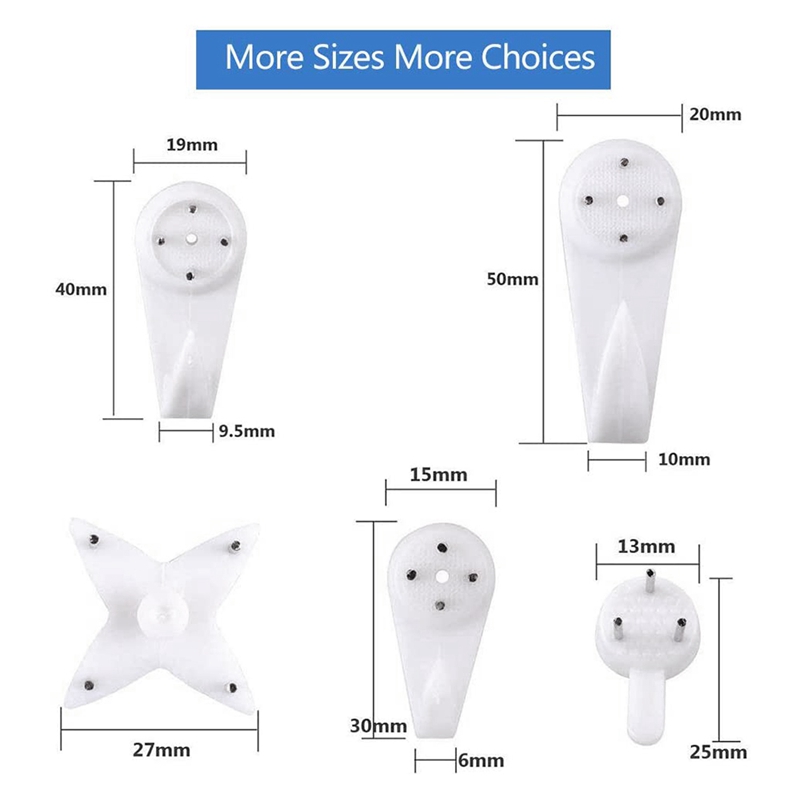 40Pcs Invisible Nail Screws Wall Hooks Picture Hangers Traceless Photo ...