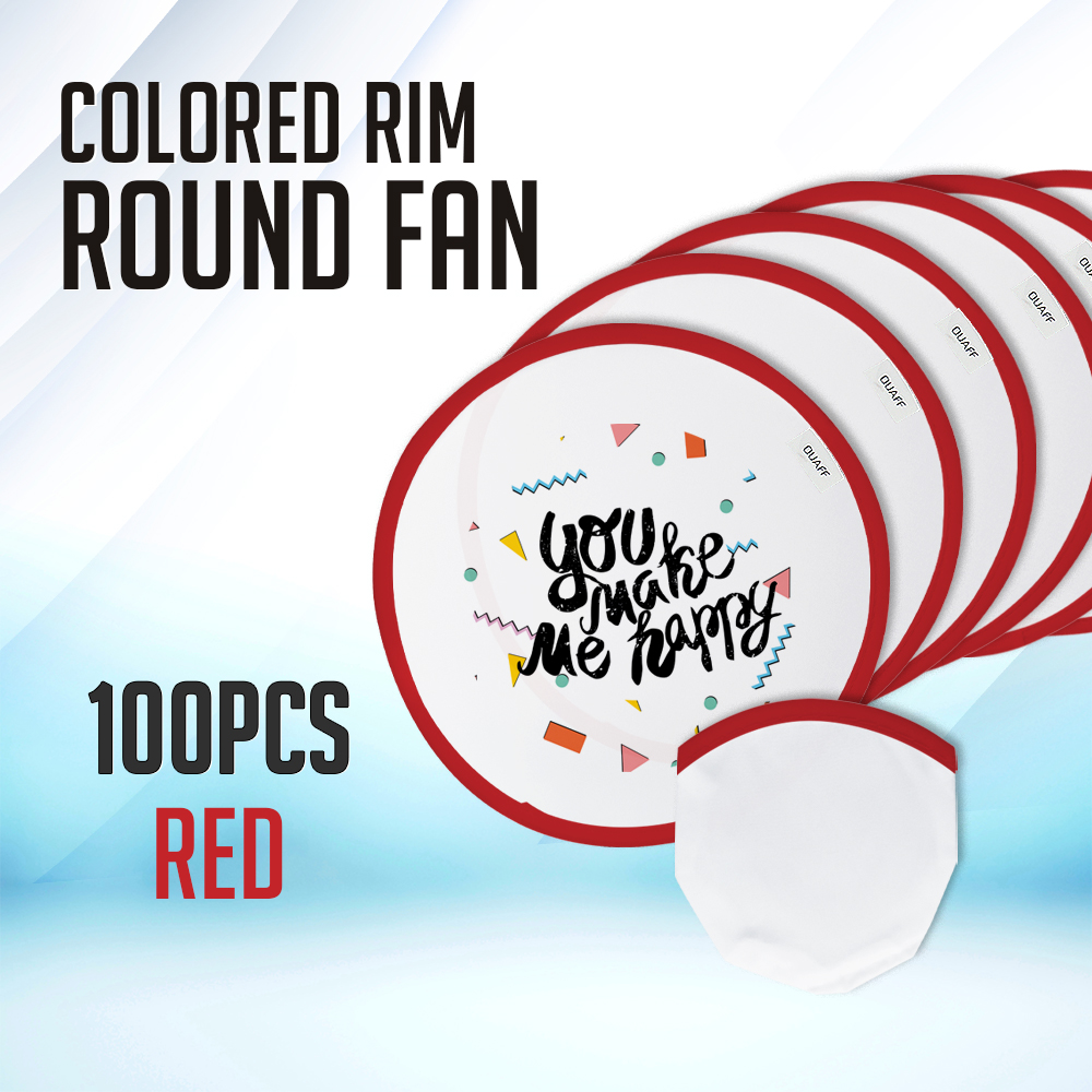 Print Digital Blank Printable Foldable Round Fan Full Color & Rim Color ...