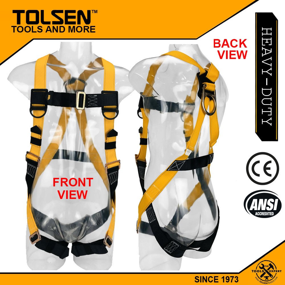 Tolsen Full Body Safety Harness (45mm) ANSI Certified 45266 | Lazada PH