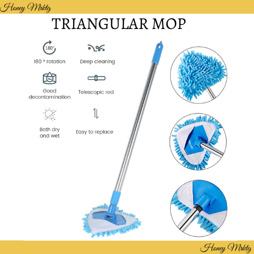 Multifunctional Mini Triangular Mop Rotatable Mop Household Lightweight ...
