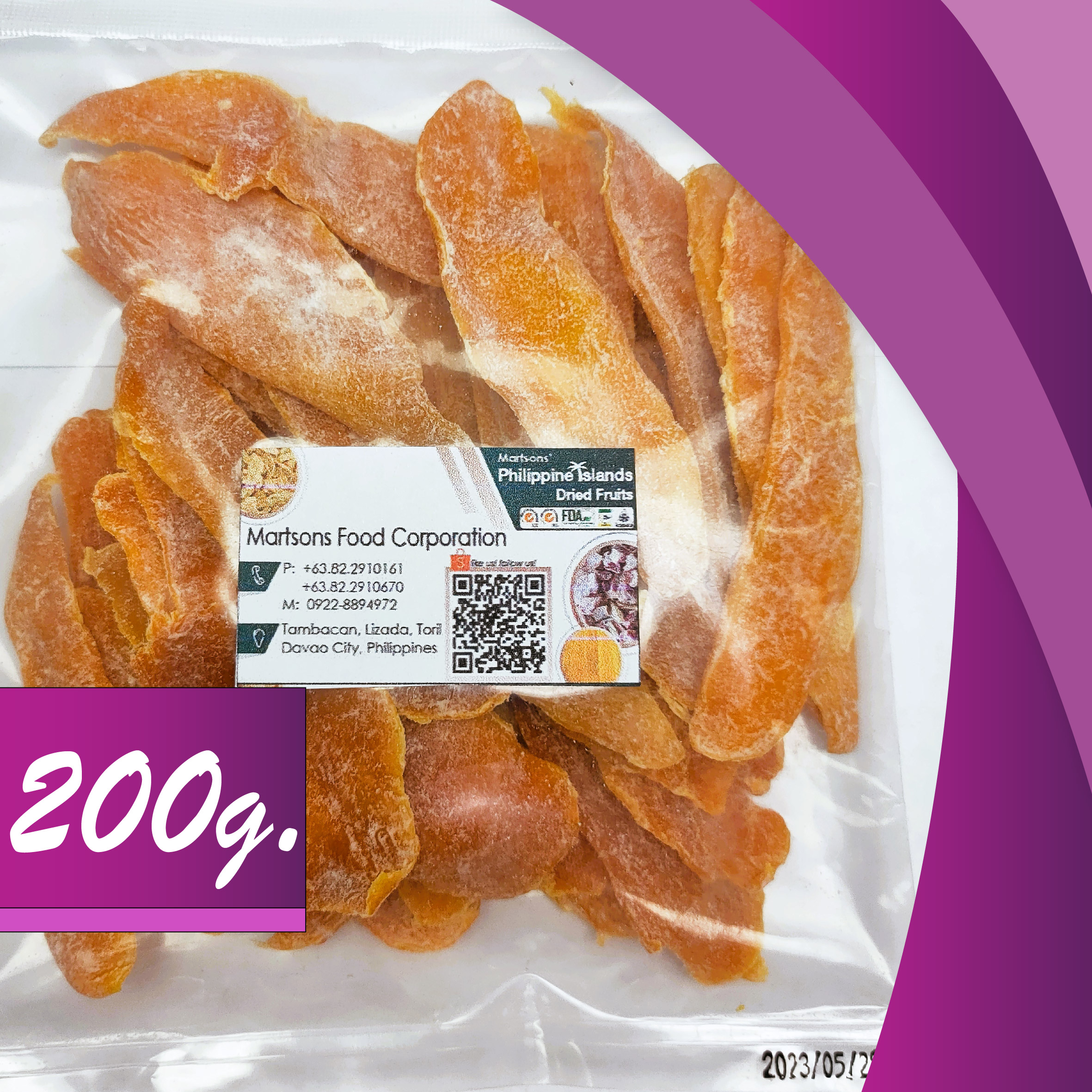Dried Mango Slices (200g in clear plastic bag) | 100% PURE MANGOES ...