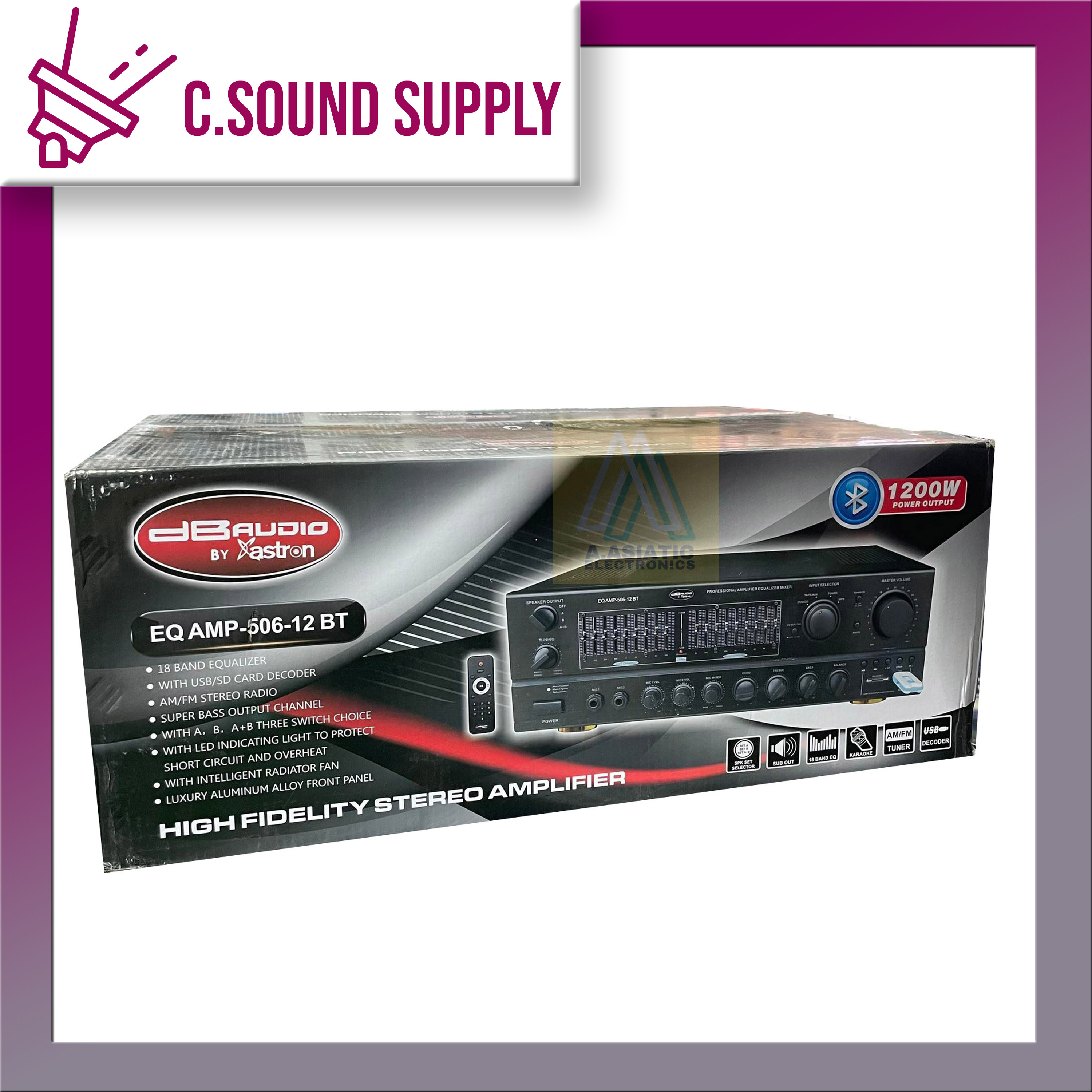 DB Audio EQ AMP-506-12BT Amplifier 18 band Equalizer (AM FM Radio/USB ...