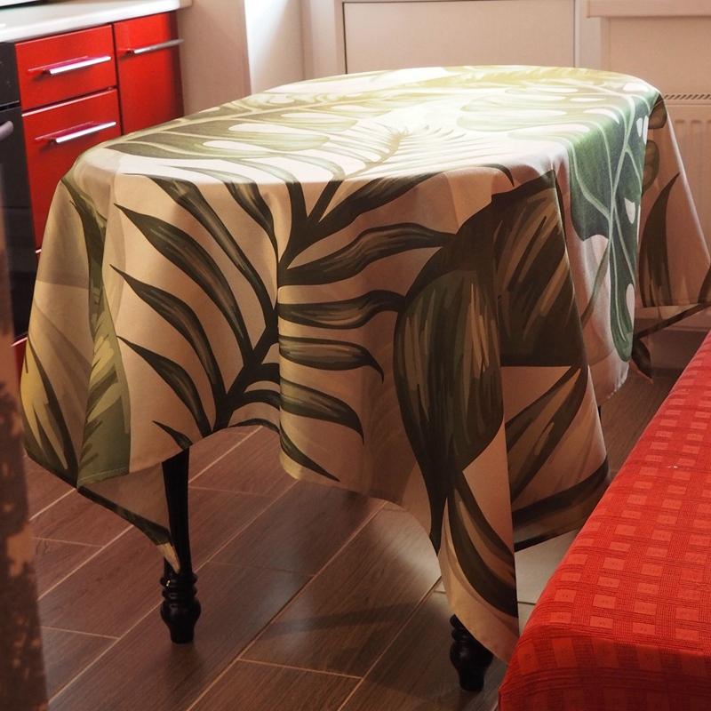 Tropical Plants Pattern Linen Waterproof Tablecloths Decorative Home ...