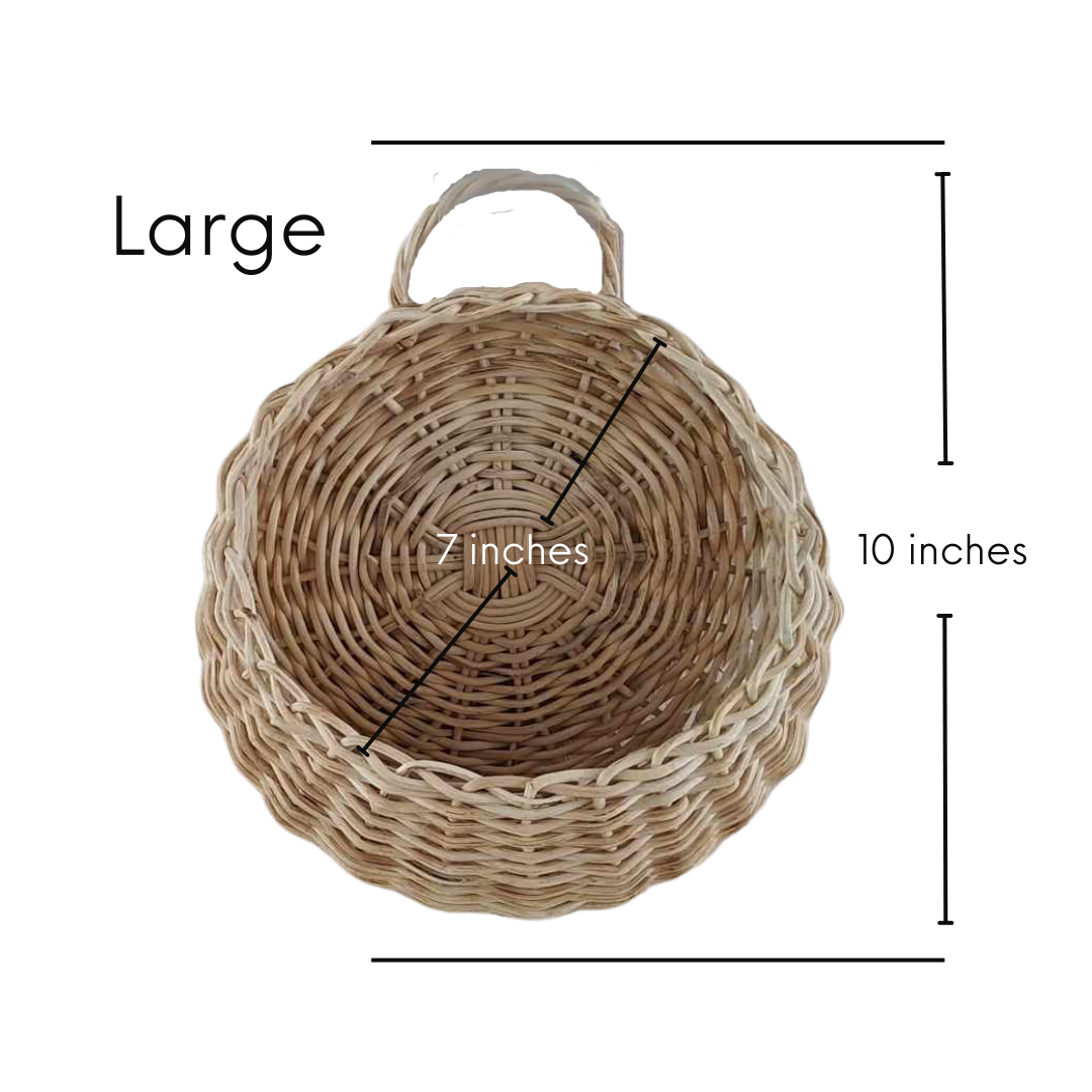 Rattan Flatback Hanging Basket / Rattan Basket / Wicker Basket / Onion ...