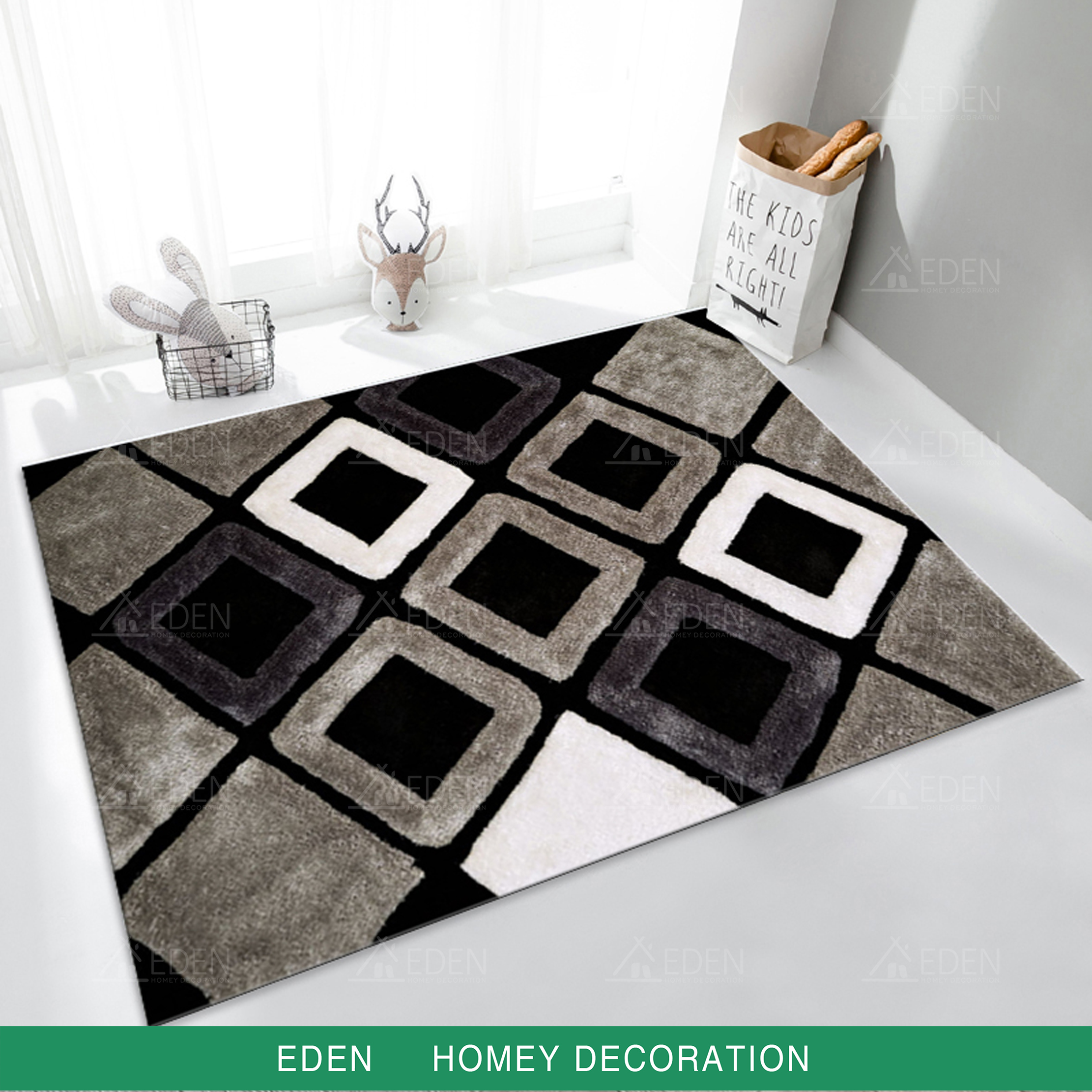 EDEN M/L/XL/XXL Crystal Velvet Carpet 3D Floor Mat carpet Floor Carpet ...