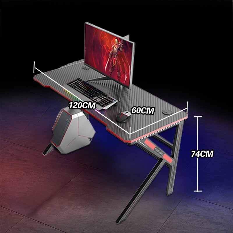 Carbon Matt Gaming Table/PC Table/E-Sport Desk/Study Table/Meja Belajar ...
