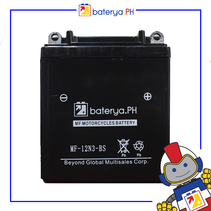 Motorcycle Battery 12N3 3Ah 12V (L: 3.6" X W:2.1" X H:4.2" WT: 1KG ...