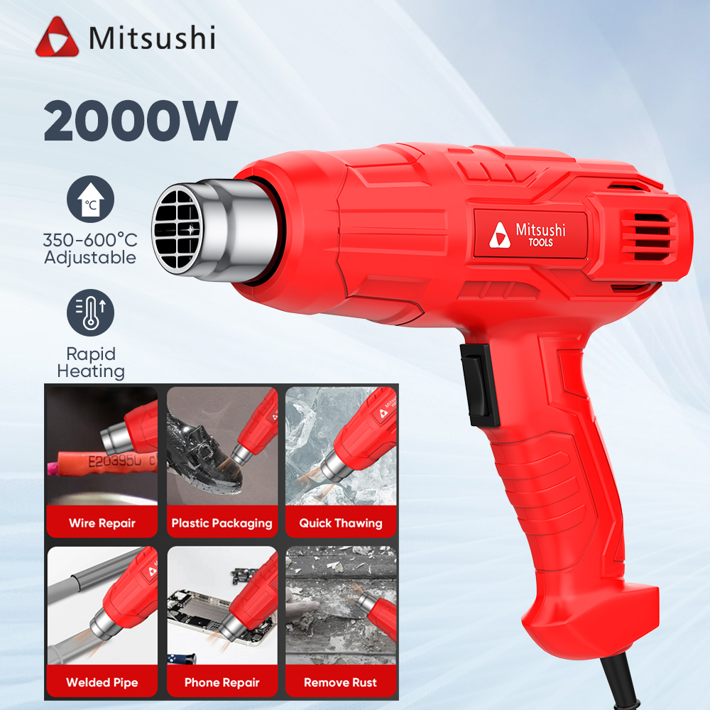 Mitsushi 2000W Heat Gun Blower for Plastic Sealer Hot Air Blower Gun ...