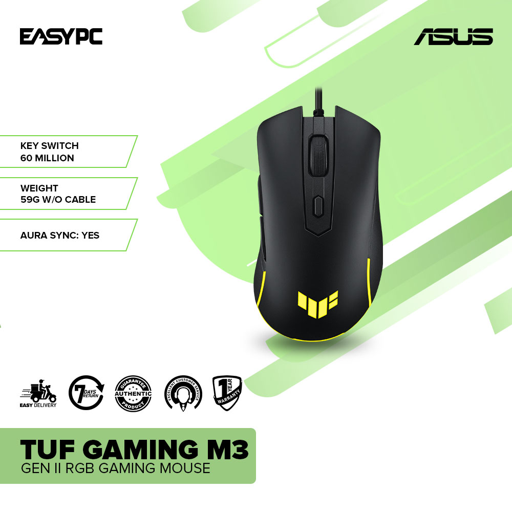EasyPC | Asus TUF Gaming M3 Gen II RGB Gaming Mouse For Laptop and ...