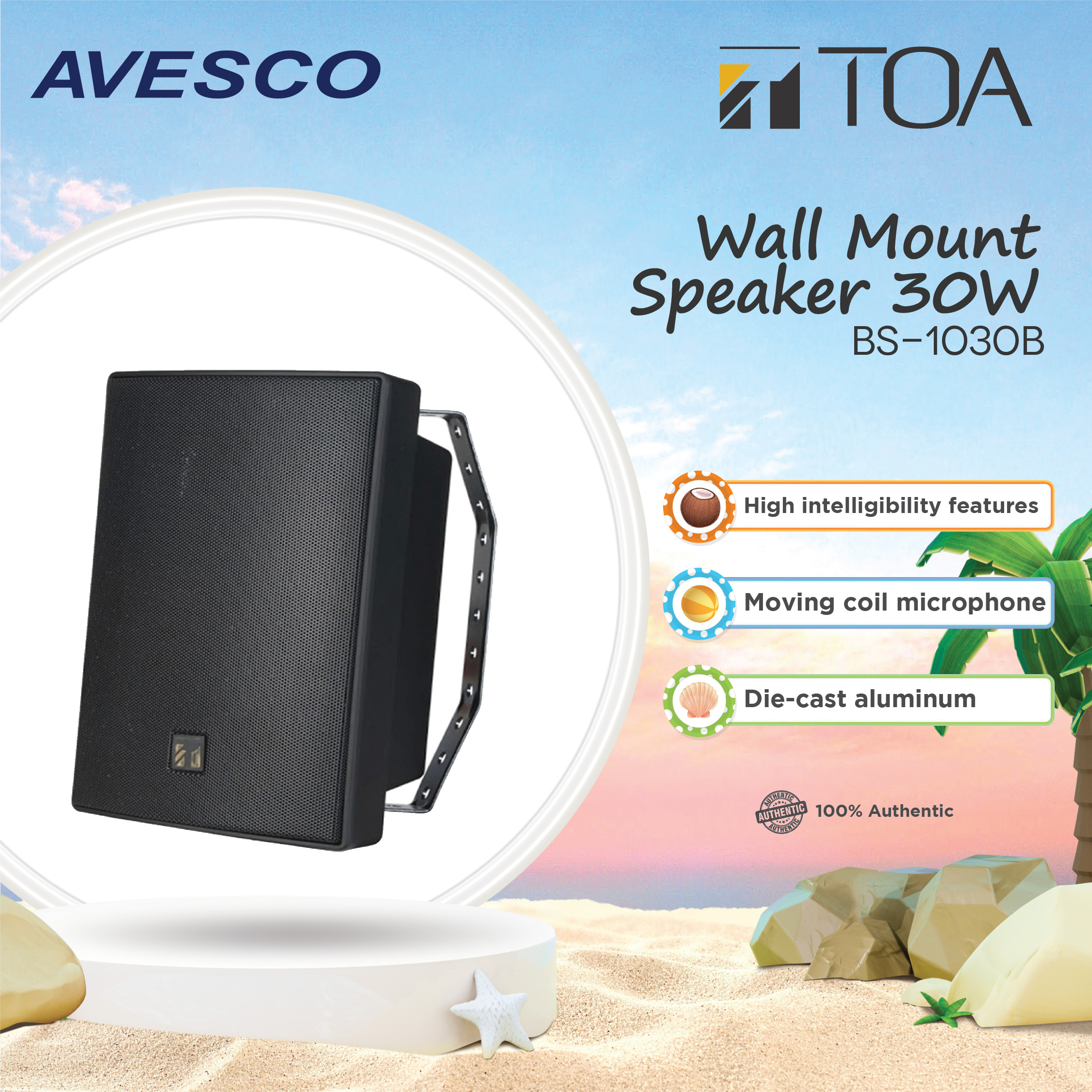 TOA 30W Wall Mount Speaker BS-1030B (Black) | Lazada PH