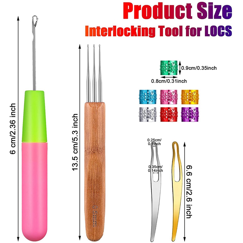 31Pc Braids Crochet Needle Locking Tool Set, Dreadlocks Needles Hair ...