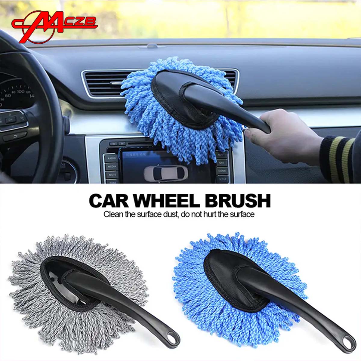 MCZB Car Cleaning Brush Dust Collector Clean Dirt Dust Tool Mop Small ...
