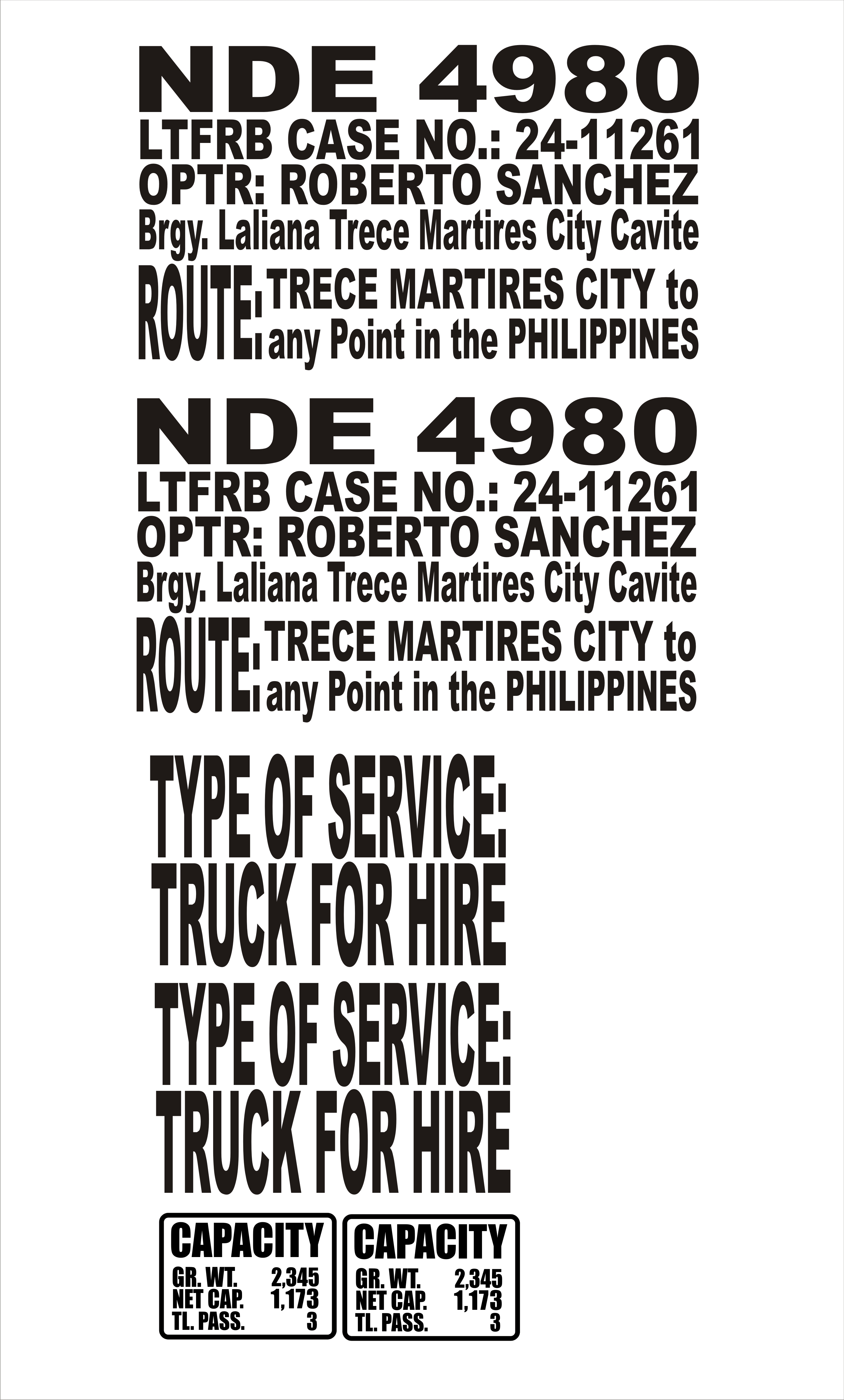 LTFRB 24/7 AND CASE NUMBER STICKER | Lazada PH