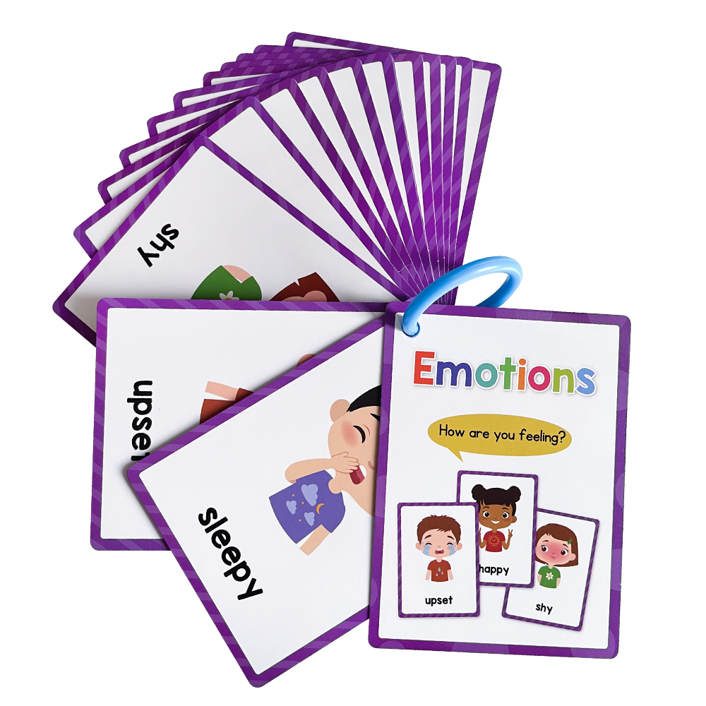 15PCS Emotional Feeling Expression English Cards Flash Card Adjective ...