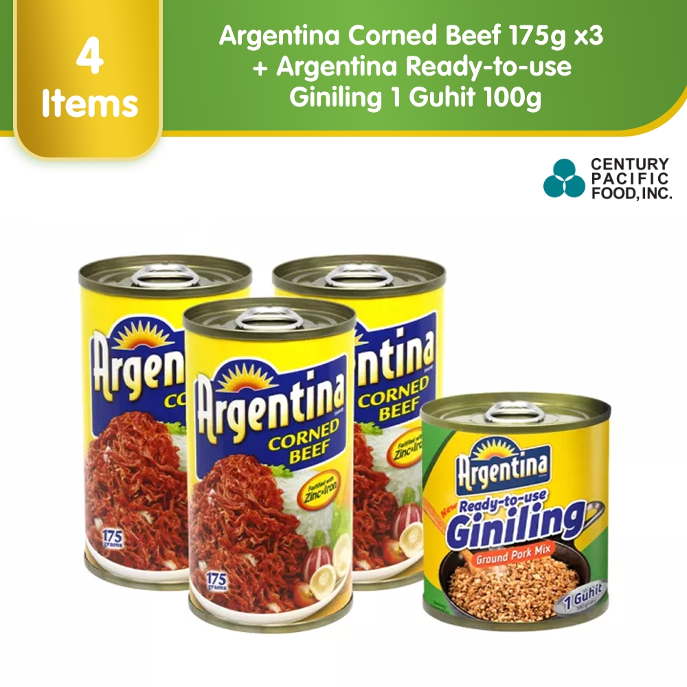 Argentina Corned Beef 175g Pack of 3 + Argentina Ready-to-use Giniling ...