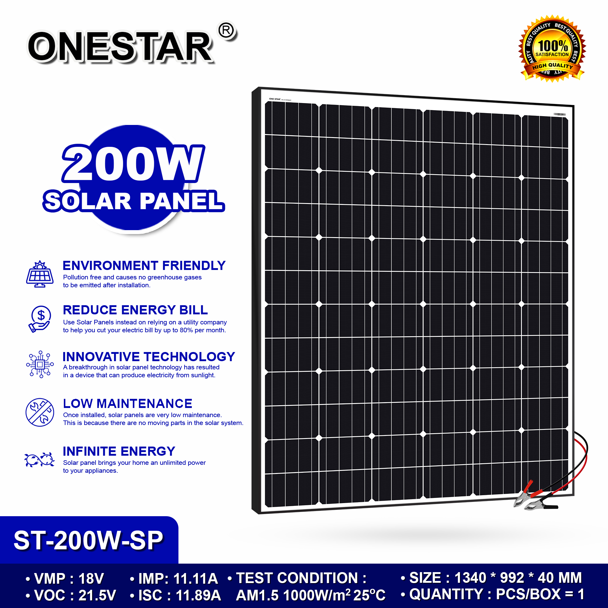 ONESTAR 200W Solar Panel 20W—200w Watt Pv Solar Module Solar Cell Panel ...