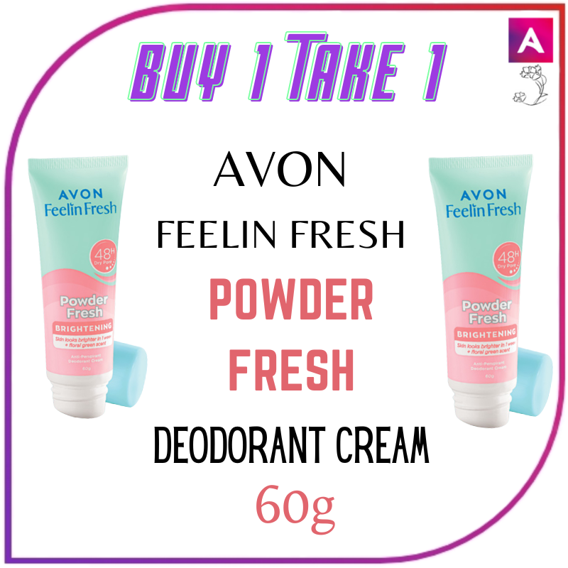 Avon POWDER FRESH ( 60GRAMS ) BUY1 TAKE 1 FEELIN FRESH DEODORANT CREAM ...