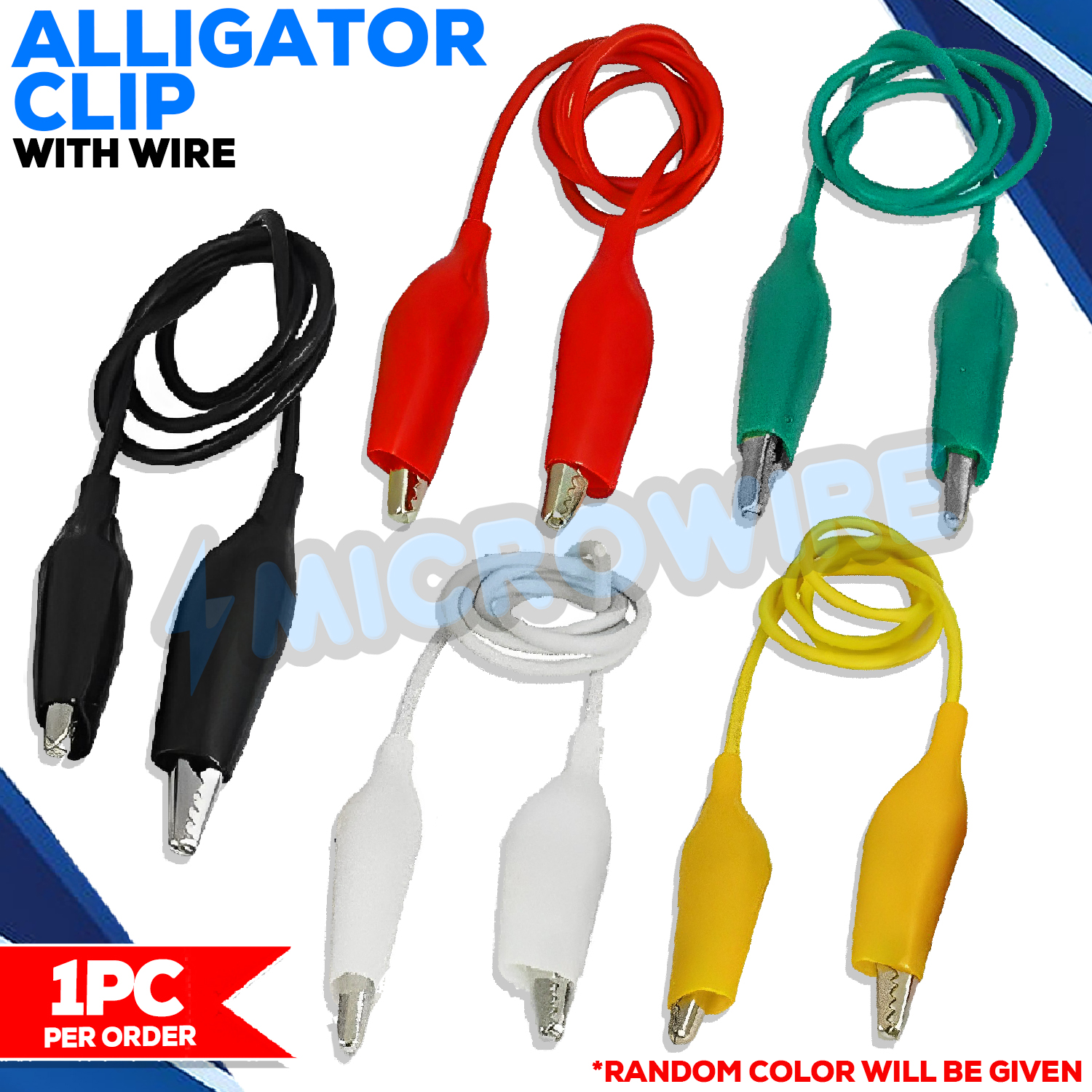 Alligator clip with wire (RANDOM COLOR) | Lazada PH