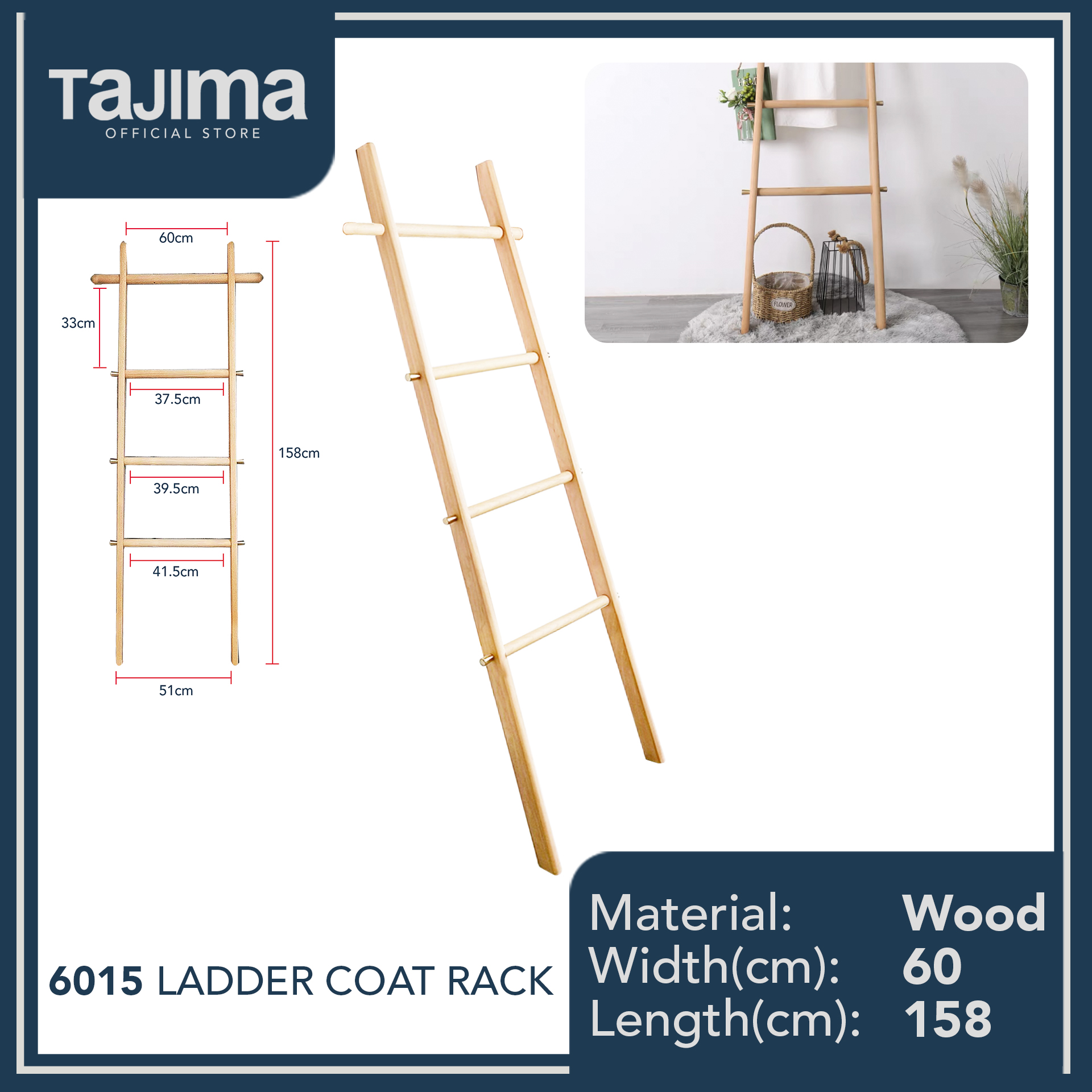 Bamboo Wood Ladder Clothes Rack Display Stand | Lazada PH