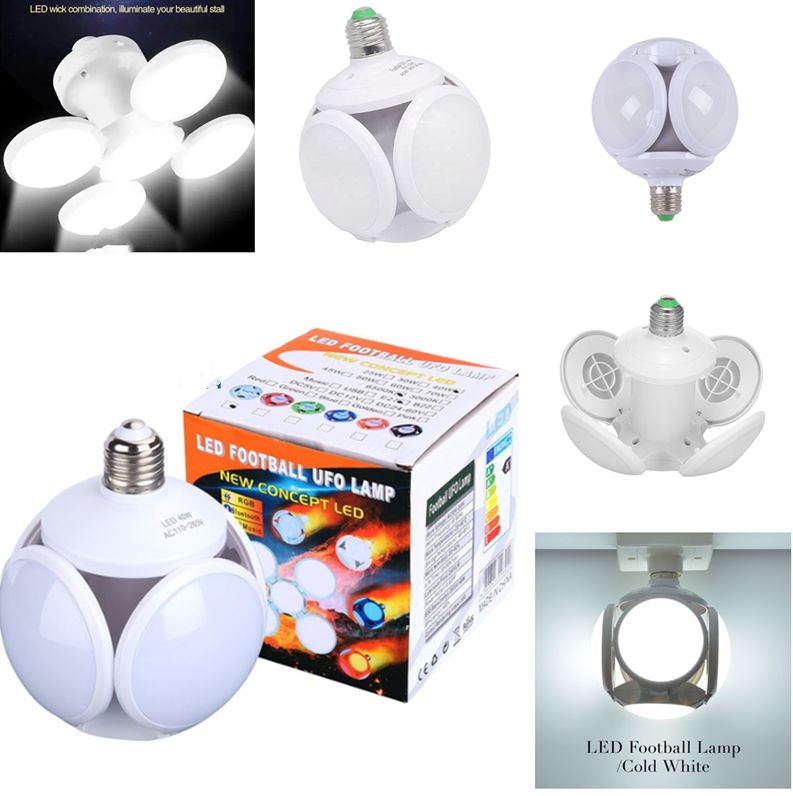 100% Original Lucky 60W Light Bulb Foldable Football UFO Led 360 Degree ...
